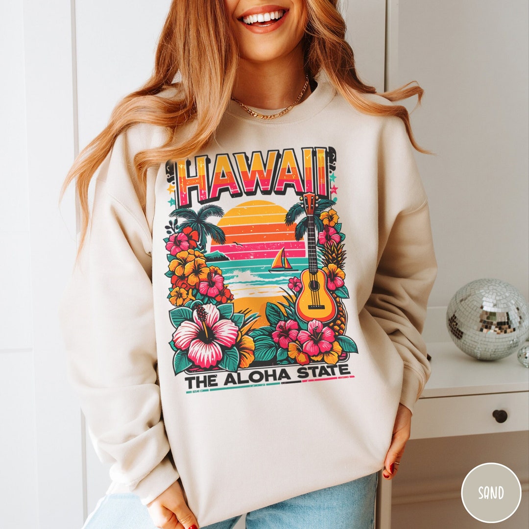 Hawaii Sweatshirt Aloha State Sweater Hawaii Crewneck Hawaii ...
