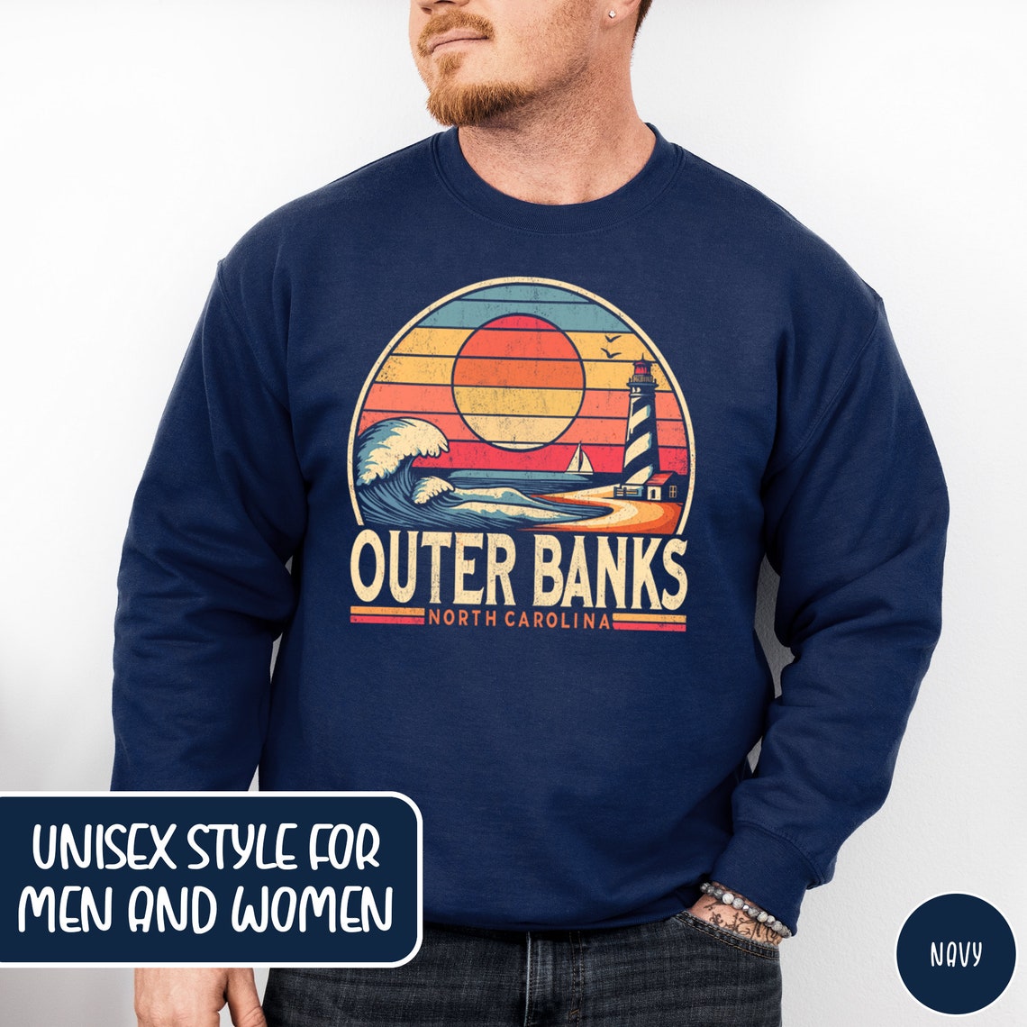 Outer Banks Sweatshirt OBX North Carolina Crewneck Coverup Beachy ...