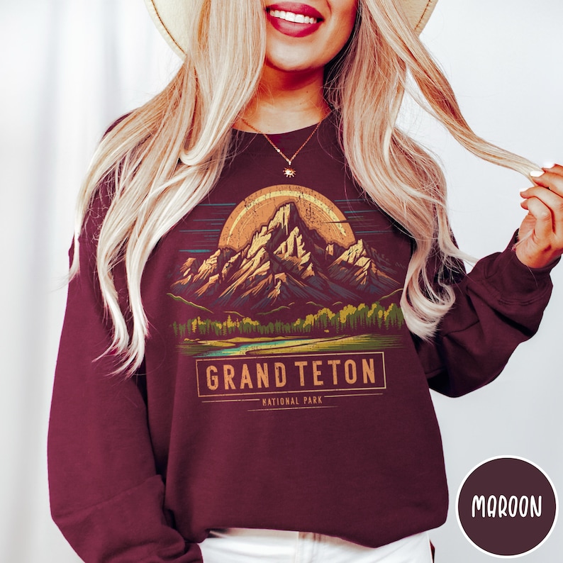 Grand Teton Sweatshirt, National Park Sweatshirt, Wyoming Sweatshirt ...