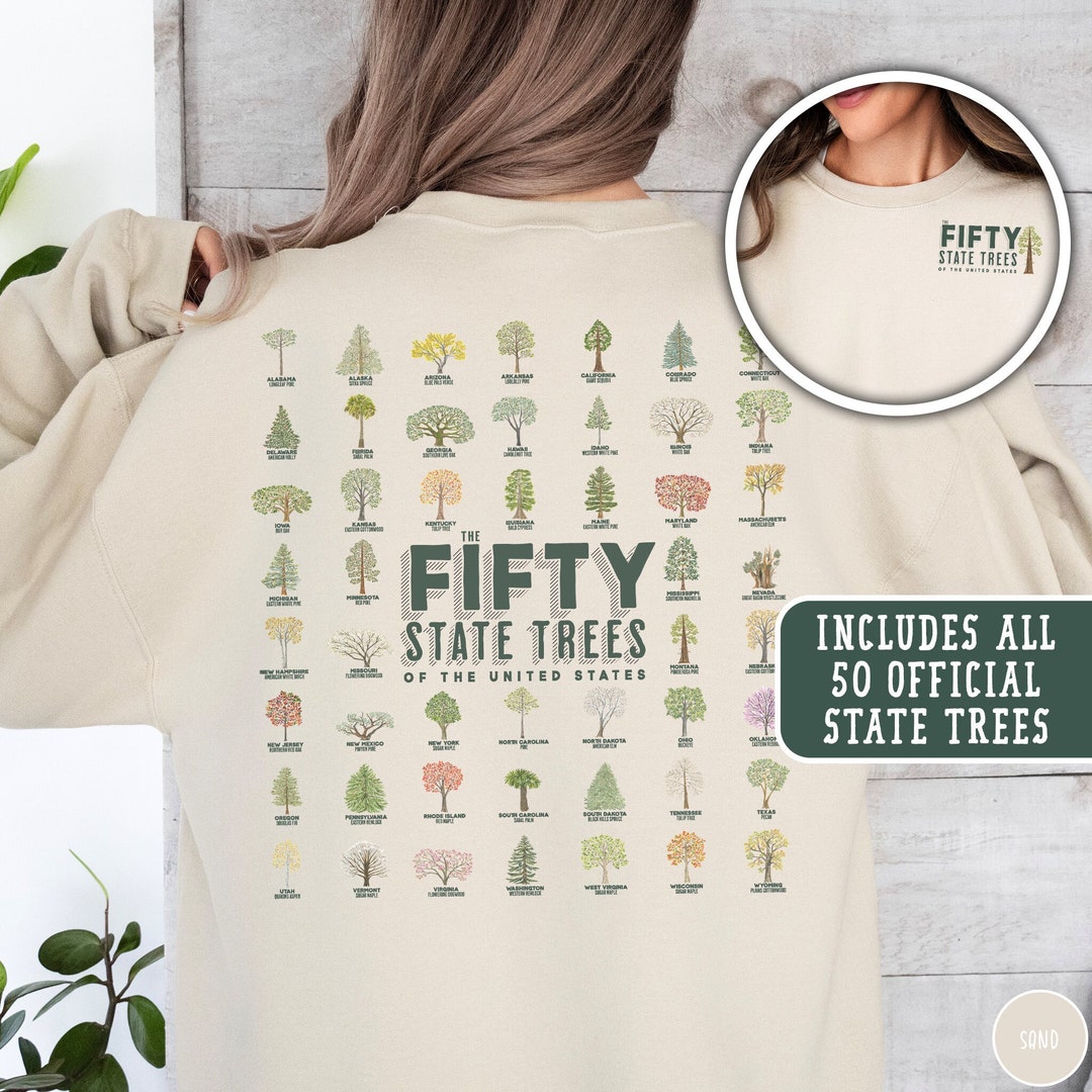 50 State Tree Lover Sweatshirt Nature Forestcore Sweater Pine Trees ...