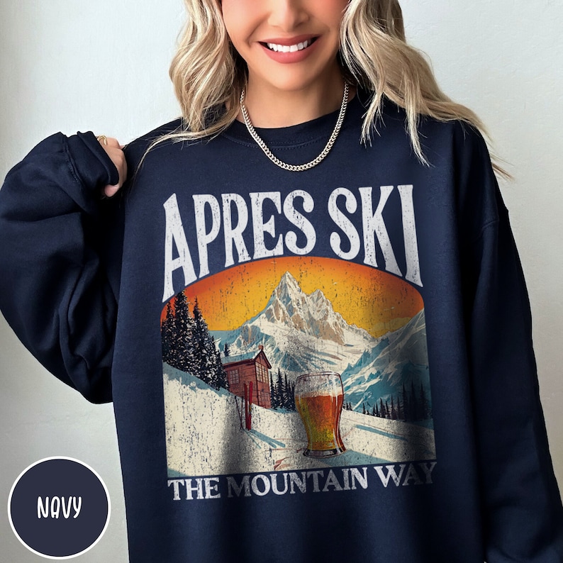 Apres Ski Sweatshirt Apres Ski Sweater Winter Skiing Sweatshirt ...