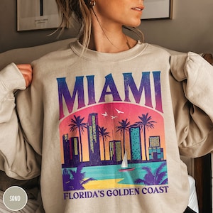 Miami Crewneck Miami Sweater Miami Beach Crewneck Miami Beach ...