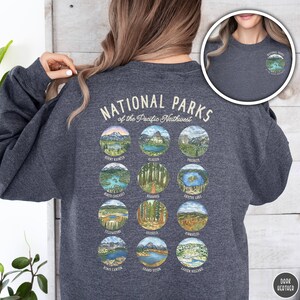 Pacific Northwest National Parks Sweatshirt Outdoors Gift for Parks ...