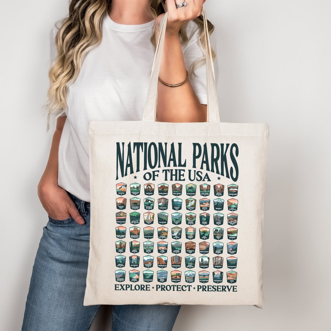 63 National Parks Gift for Her National Parks Tote Bag Gift for Outdoor ...