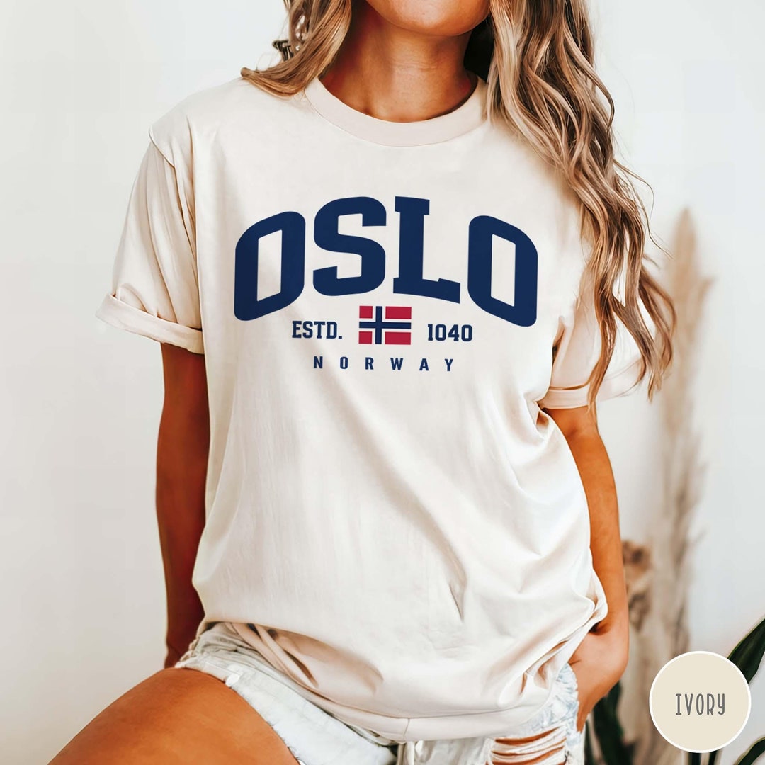 Oslo Shirt Norway Varsity Shirt Oslo Gift Norwegian Flag World Traveler ...
