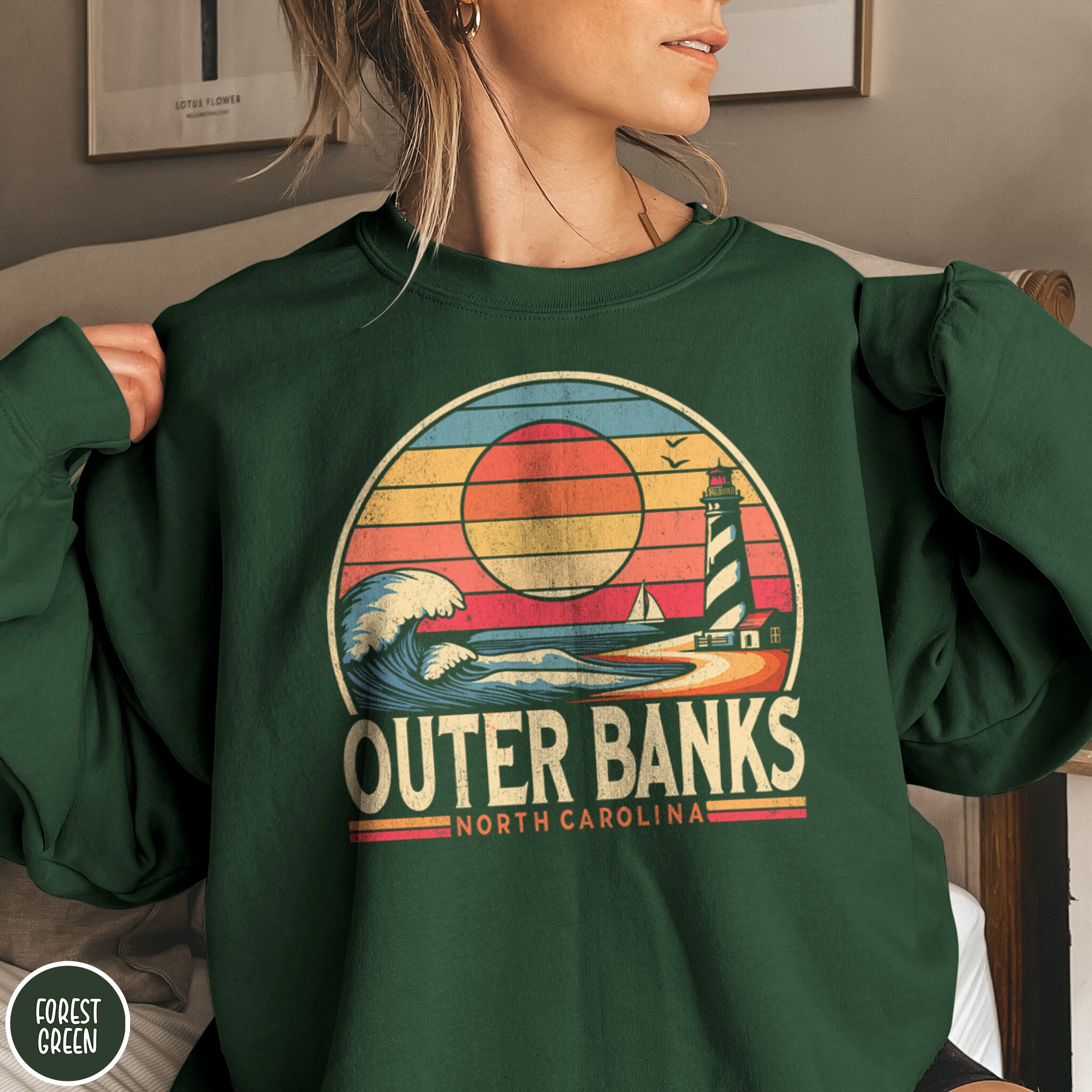 Outer Banks Sweatshirt OBX North Carolina Crewneck Coverup Beachy ...