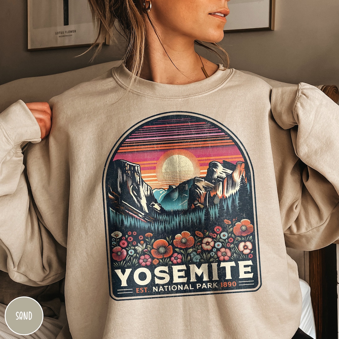 Yosemite Wildflower Sweatshirt Vintage Yosemite Sweater Yosemite ...