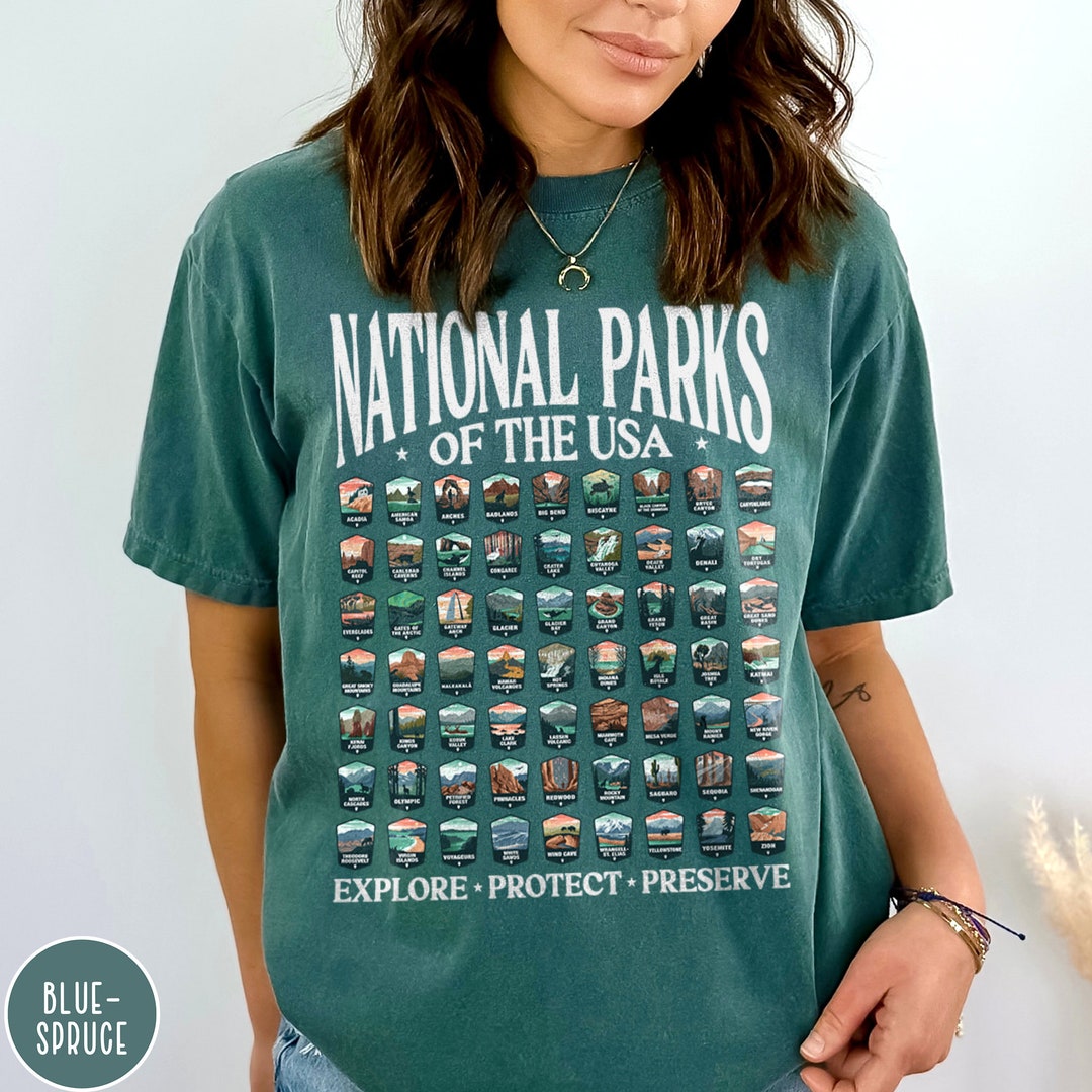 US National Parks Shirt 63 National Parks Gift Hiking Shirt ...