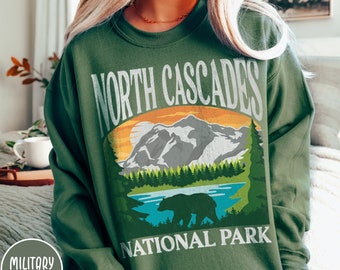 Vintage North Cascades National Park Sweatshirt Washington Sweatshirt ...