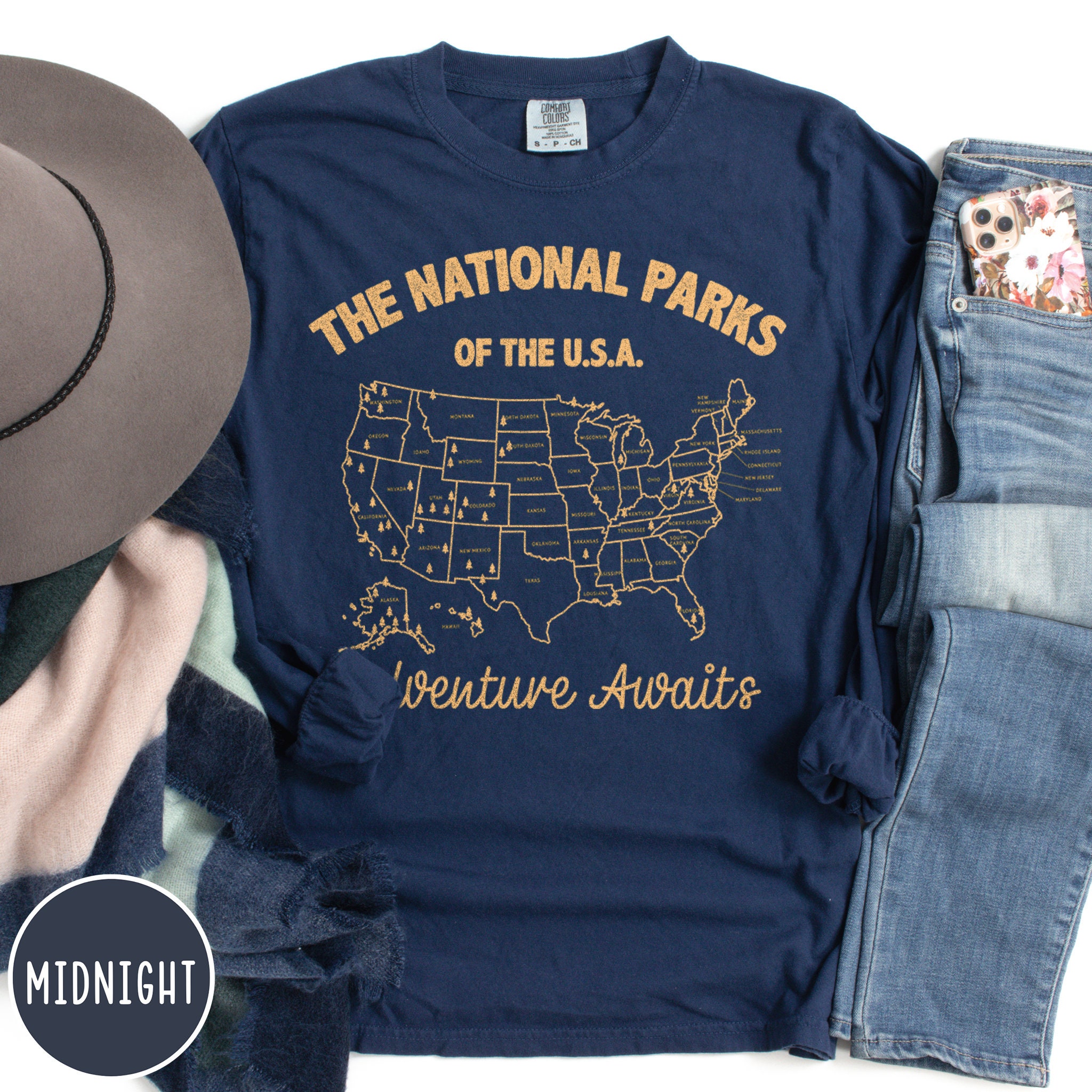 63 National Parks Shirt Long Sleeve Comfort Colors National Parks ...