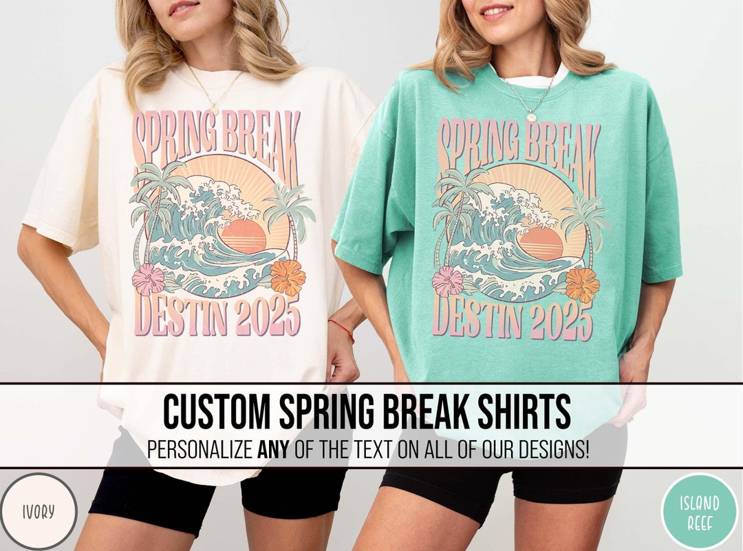 Custom Spring Break Shirt Girls Beach Trip Comfort Colors Shirts Custom ...