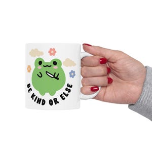 Be Kind or Else Frog Mug | Funny Cute Kawaii Knife Toad | Sarcastic ...