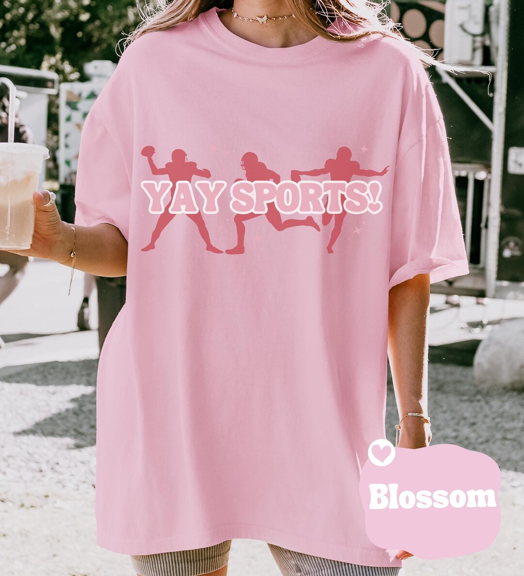 Comfort Colors Yay Sports T Shirt | Funny Girly American Football Tee ...