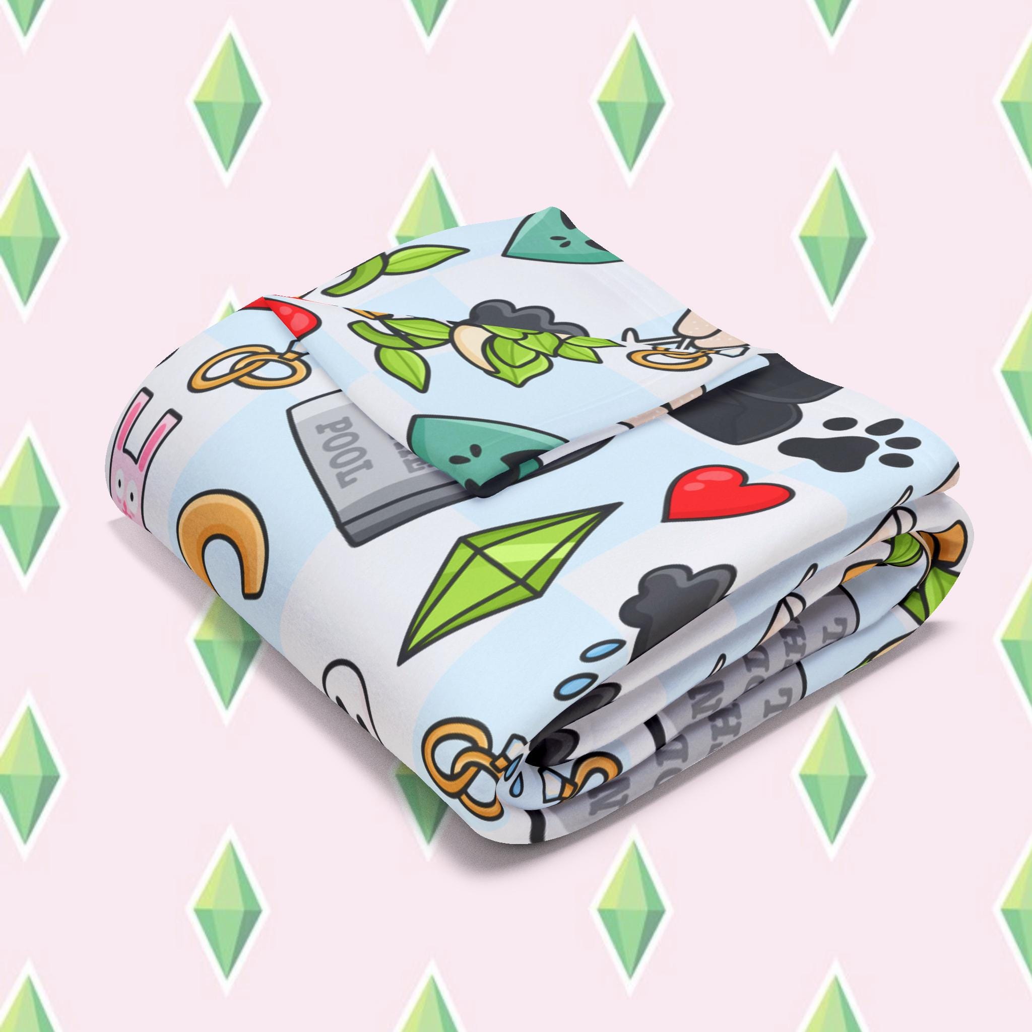 Sims Inspired Gift, Simmer Throw Blanket With Cow Plant Aliens Woohoo ...