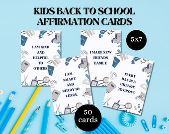 50 Kids Back to School Affirmation Cards - Etsy