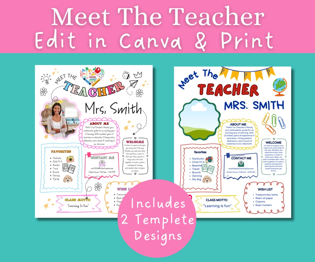 Meet the Teacher Template, Editable Teacher Printable, Meet the Teacher ...
