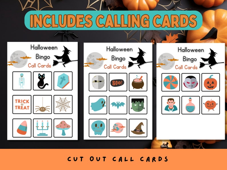 Printable Halloween Bingo, Halloween Party Game, Halloween Activity ...