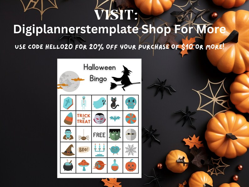 Printable Halloween Bingo, Halloween Party Game, Halloween Activity ...