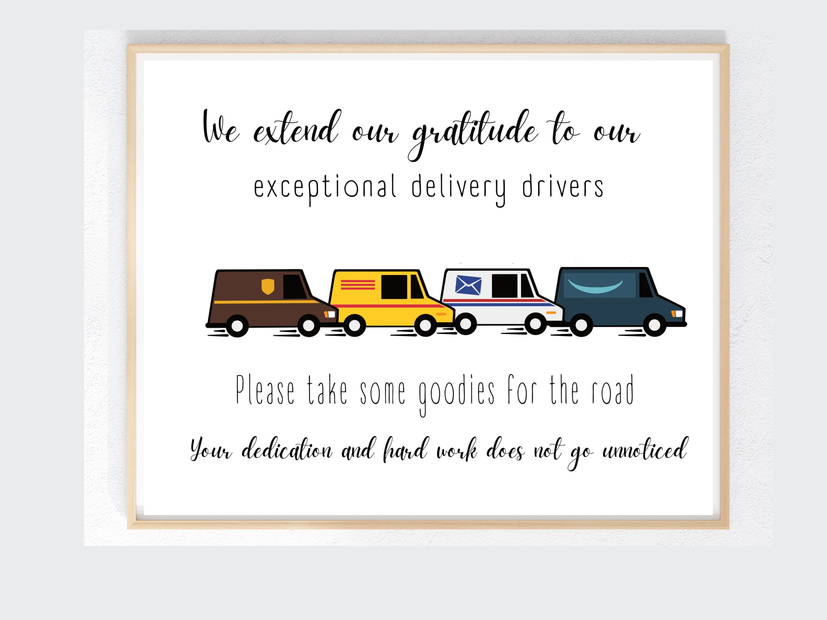 Delivery Driver Thank You Sign, Delivery Driver Snack Sign, Take a ...