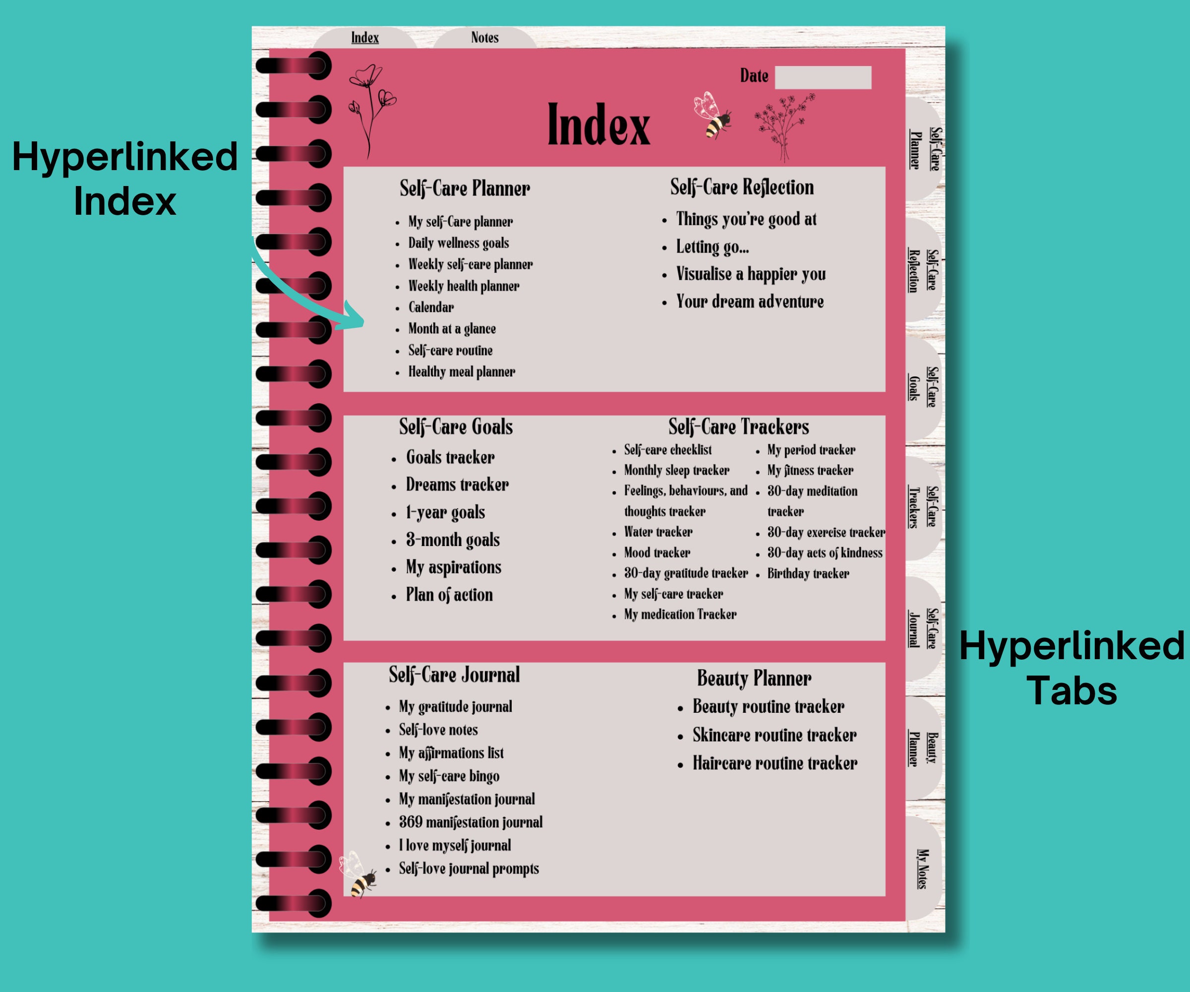 Self Care Planner Digital Planner Self Care Journal - Etsy