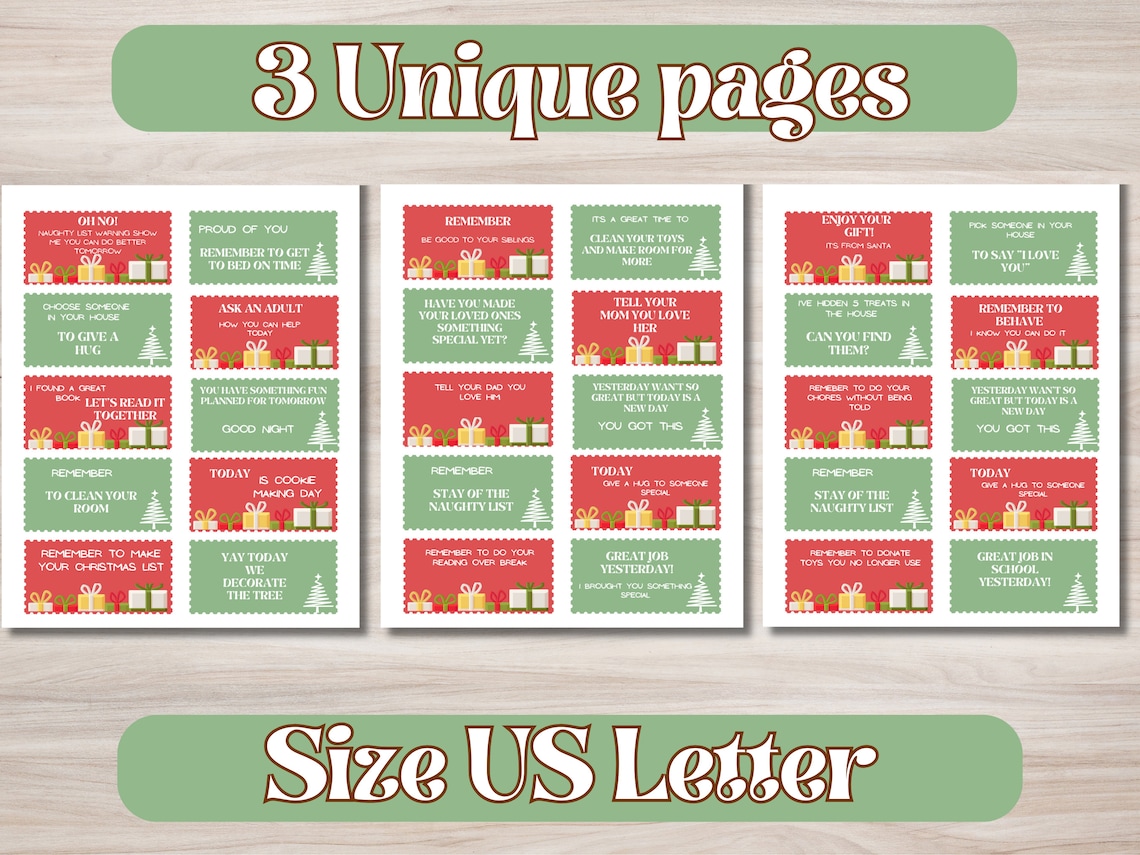 ELF Notes, Printable, Christmas, Elf Printables, Printable Card ...