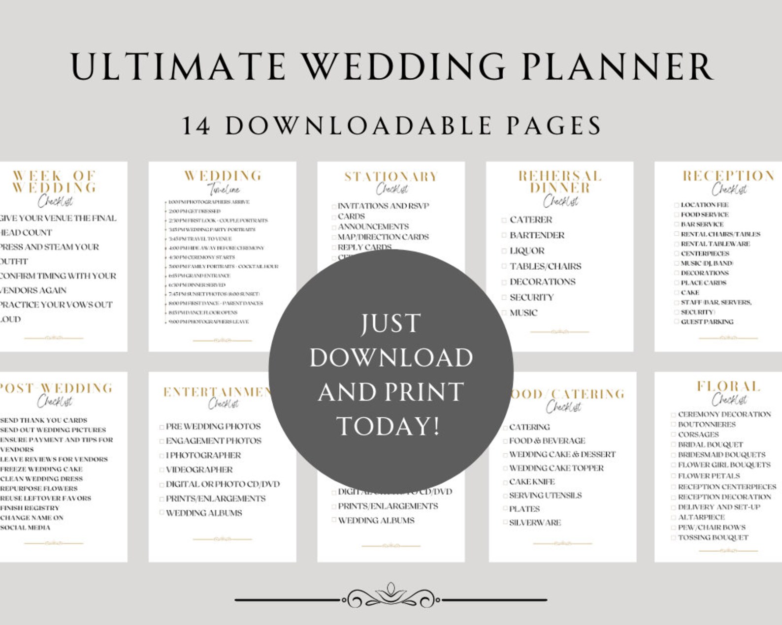 Wedding Checklist Printable, Wedding Planning, Wedding Checklist ...