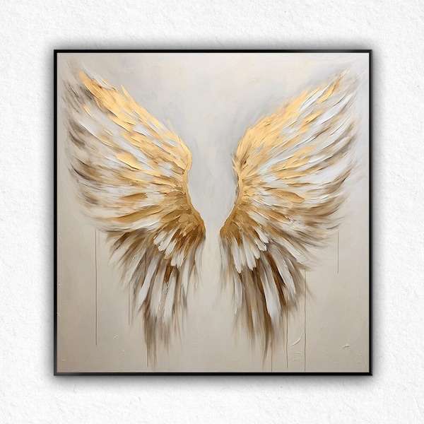 Textured Angel Wings Painting - Etsy