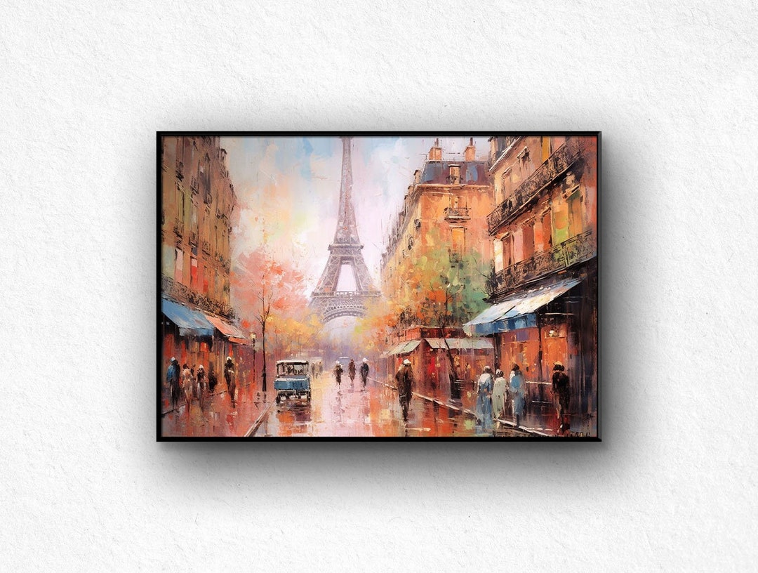 100% Handmade France Paris Landscape Painting , Textured Painting ...