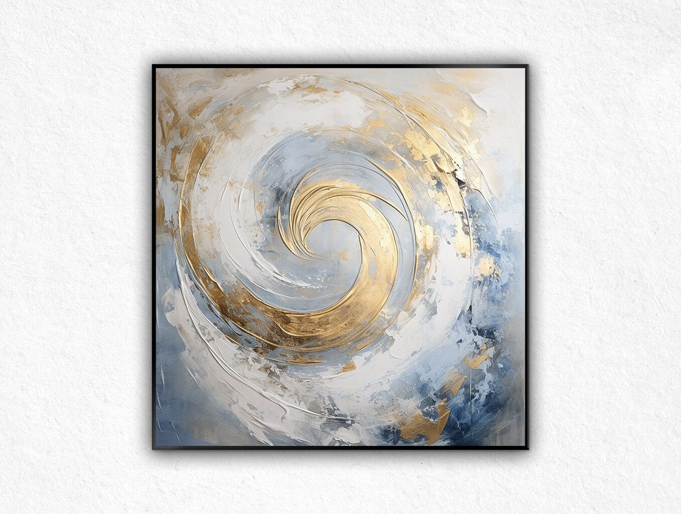 Large Abstract Gold Circle Oil Painting on Canvas, Original Custom ...