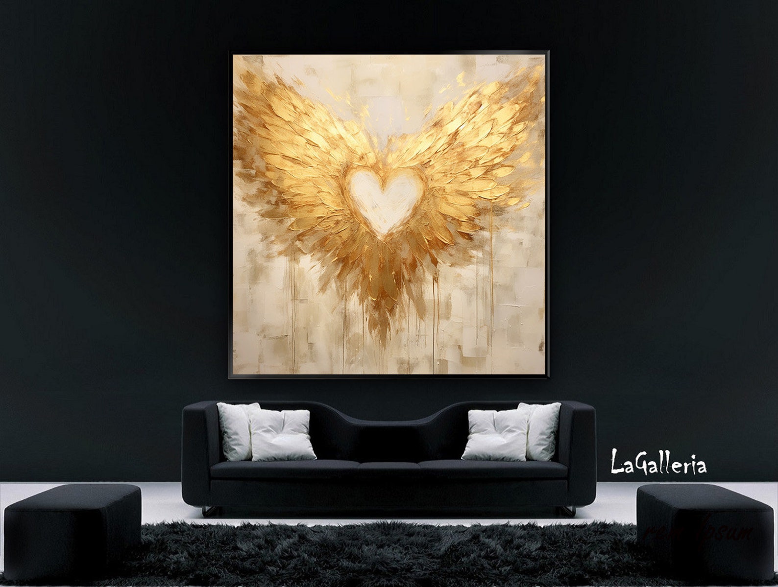 Angel Wings Canvas, Serene Art Oil Painting, Large Canvas Wall Art ...