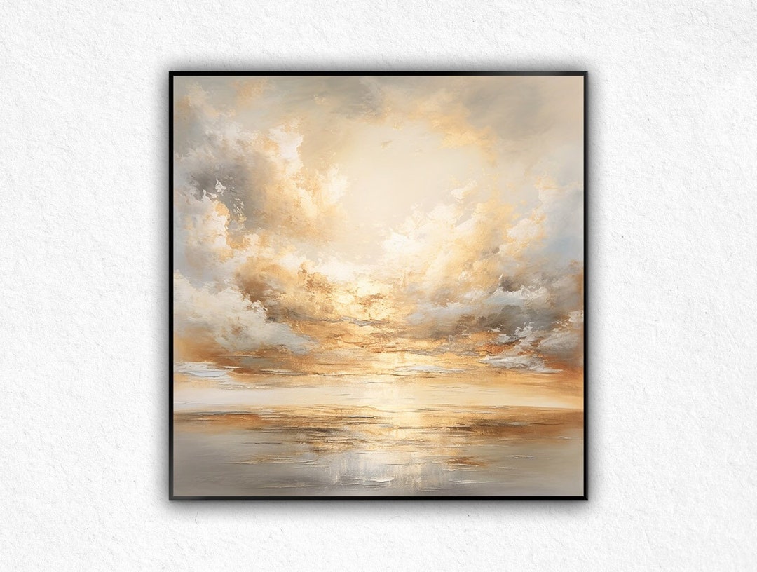 Sunrise, Ocean View, Ocean Landscape 100% Hand Painted, Textured ...