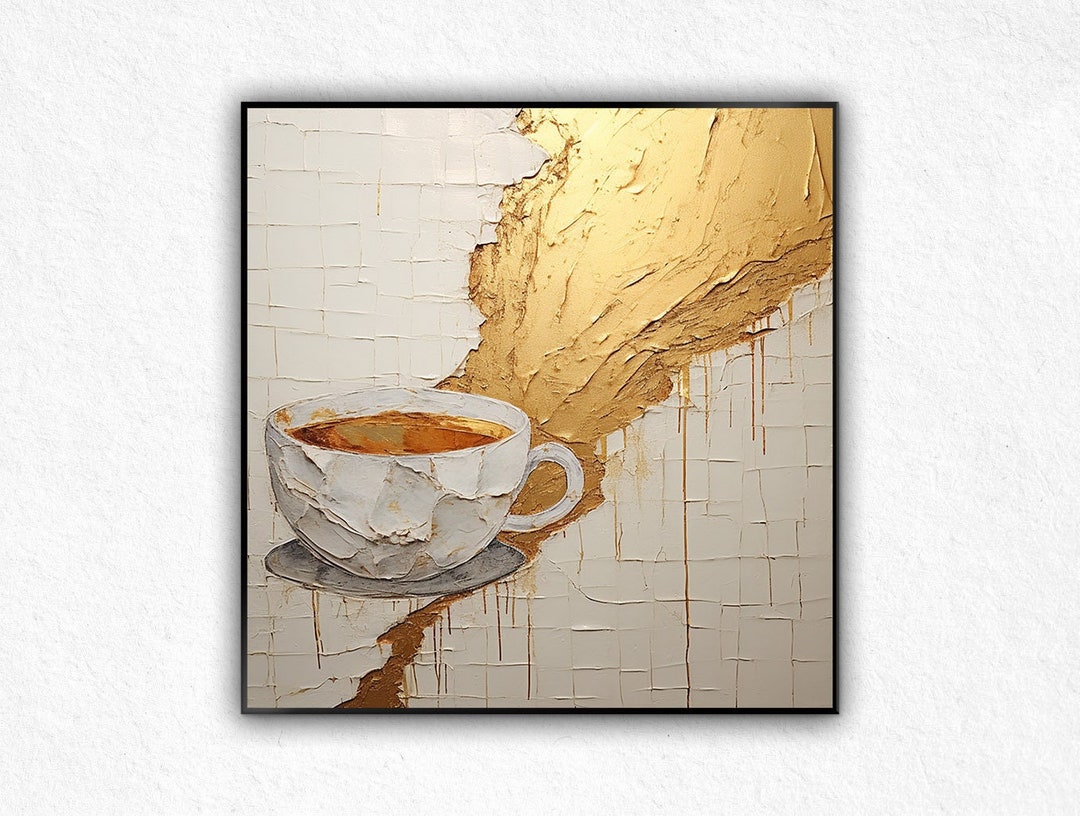 Coffee Shop Wall Art / Coffee Art Painting / Colorful Coffee Canvas Art ...
