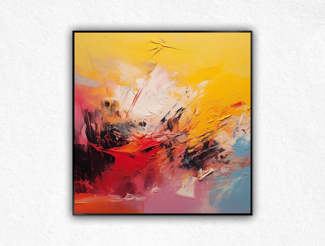 Original Large Red & Yellow Scream, 100% Handmade, Textured Painting ...