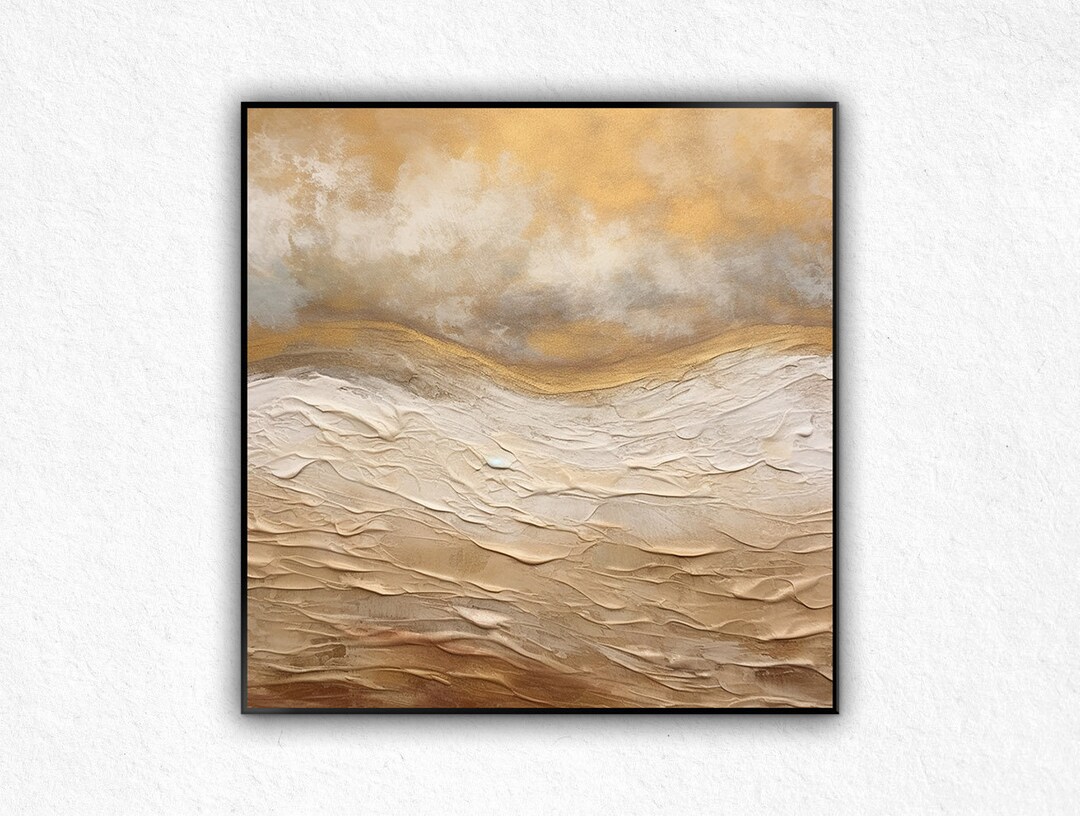 Textured Desert Sand Oil Painting: Abstract Modern Wall Art - Etsy