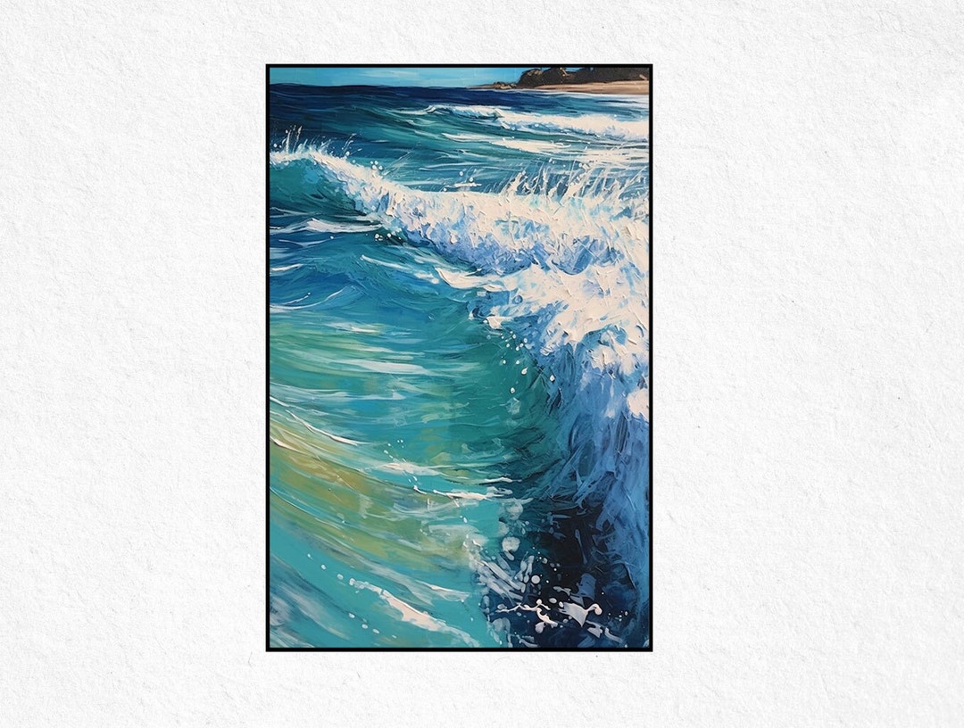 Beach Texture Painting,original Sea Abstract Oil Painting,large Sky and ...