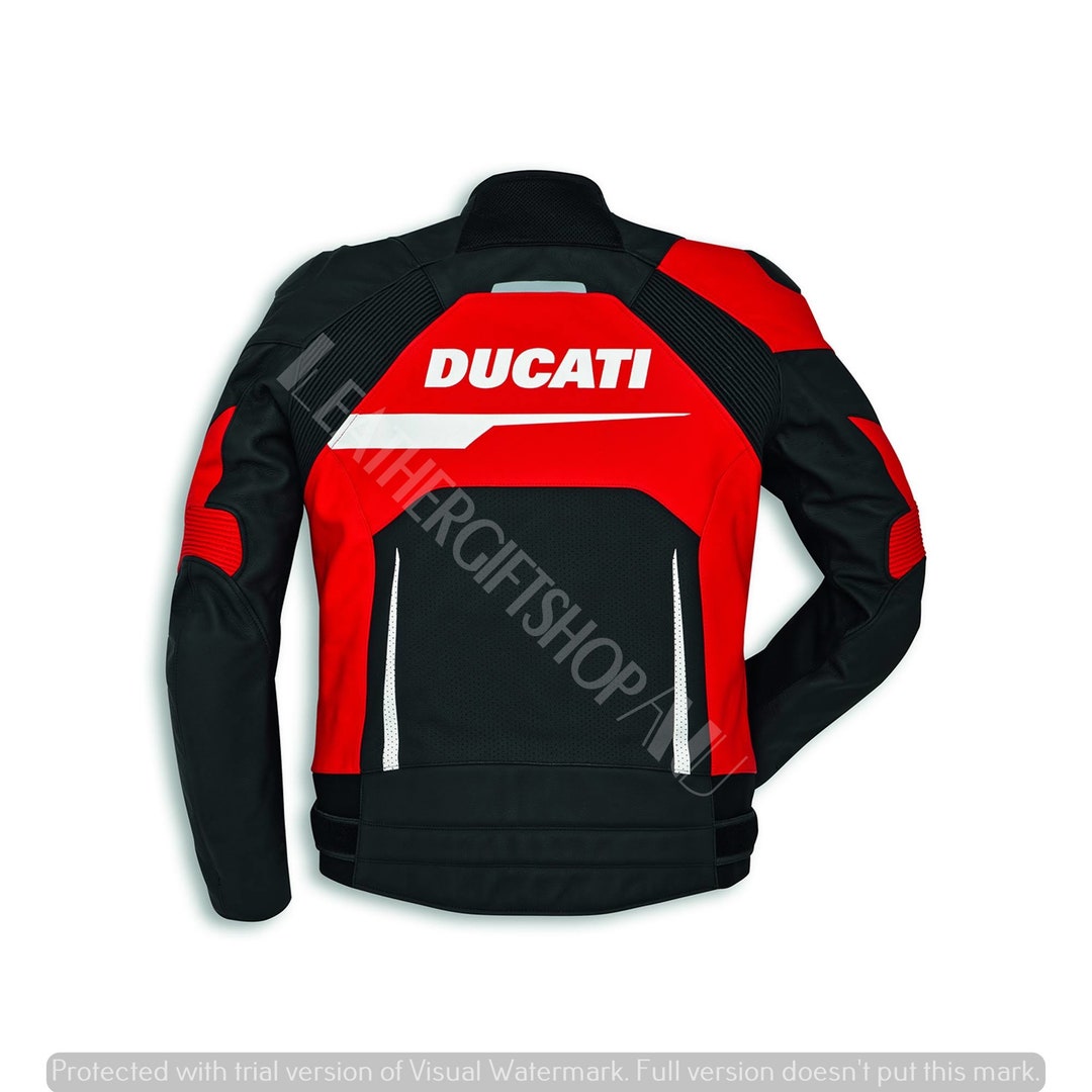 Ducati Leather Jacket Ducati Custom Black & Red Motorcycle - Etsy
