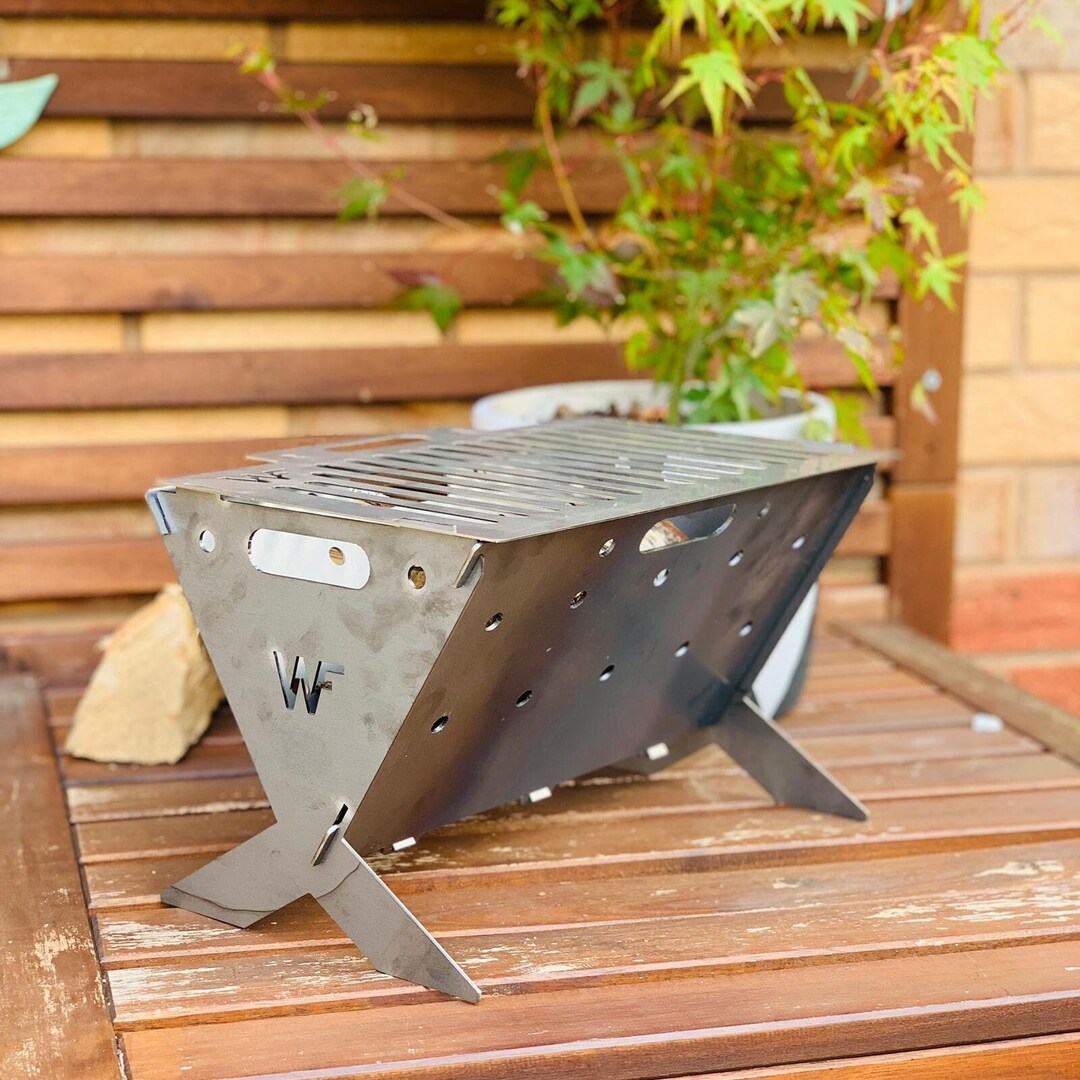 Small Collapsible Fit Pit With Grille Top BBQ Portable Camping Caravan ...