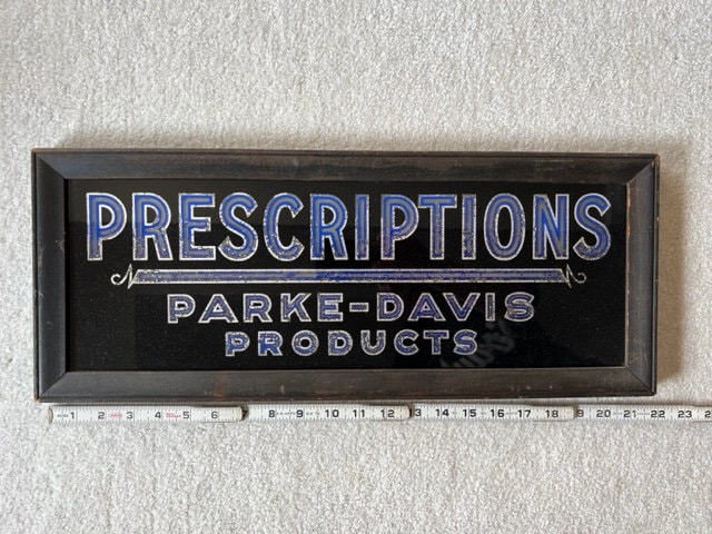 Rare Parke Davis Reverse Painted Glass Advertising Sign - Etsy