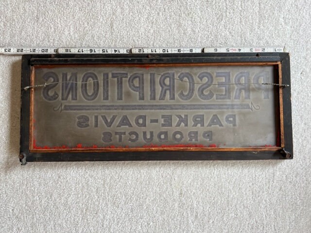 Rare Parke Davis Reverse Painted Glass Advertising Sign - Etsy