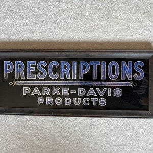 Rare Parke Davis Reverse Painted Glass Advertising Sign - Etsy