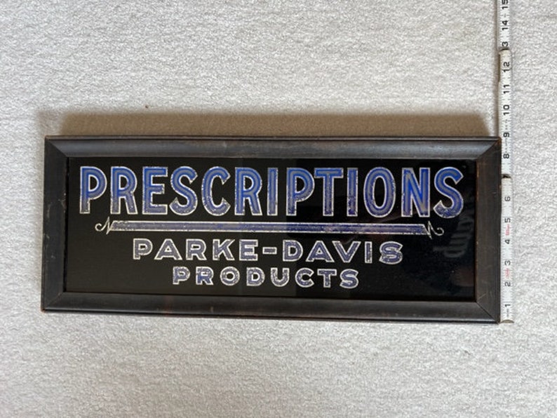 Rare Parke Davis Reverse Painted Glass Advertising Sign - Etsy