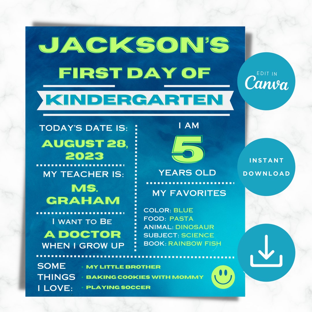 First Day of School Back to School Sign | Editable School Sign ...
