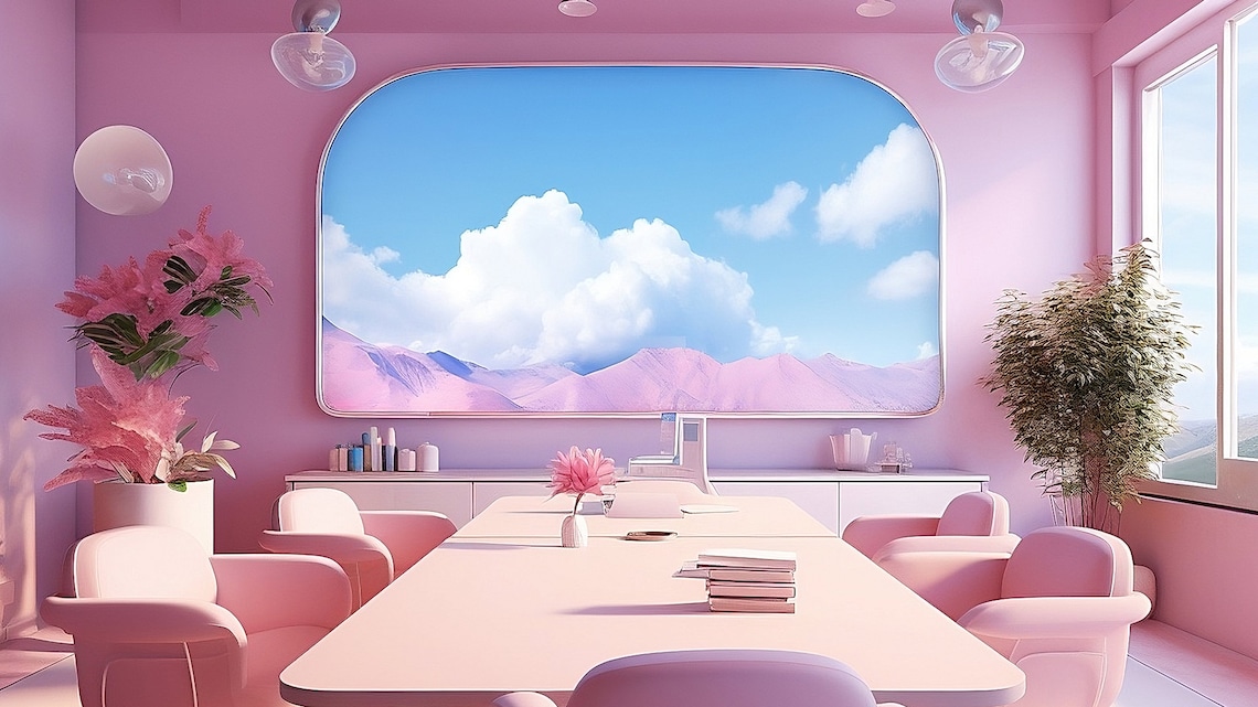 Pink | Modern | Virtual Zoom Background | Microsoft Teams | Video ...