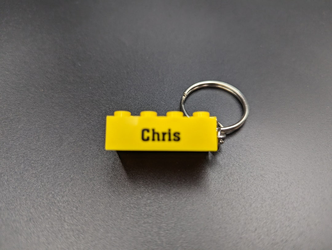 Custom Printed Personalised Yellow Keyring Gift Made From Lego Bricks ...