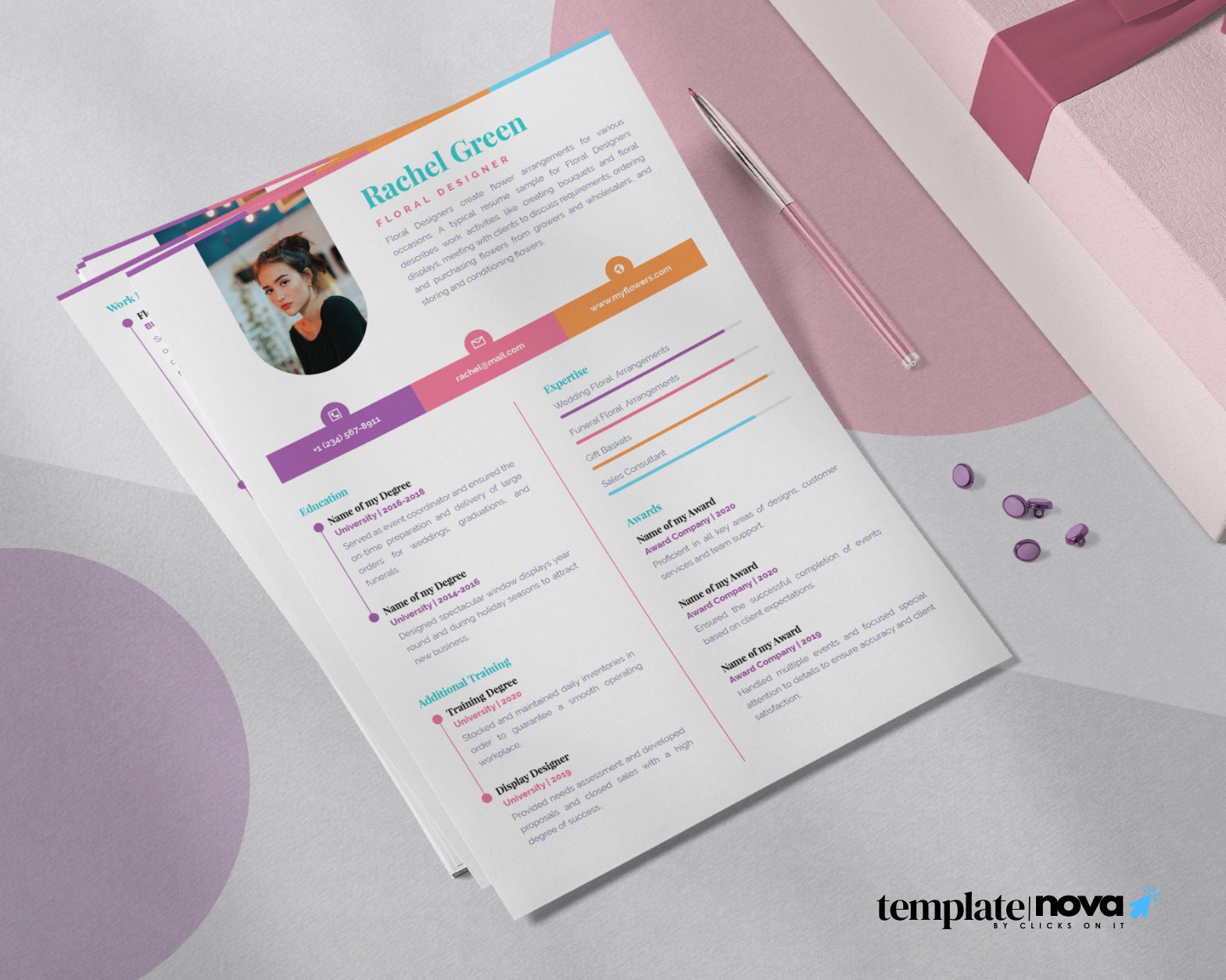 Pastel Floral Designer Resume Template Resume Word Template - Etsy