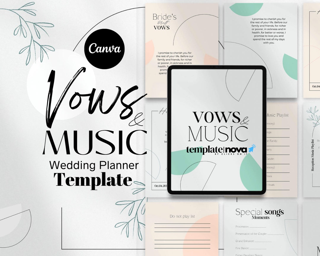 Wedding Vowns and Music Planner, Bridal and Groom's Music Planner ...