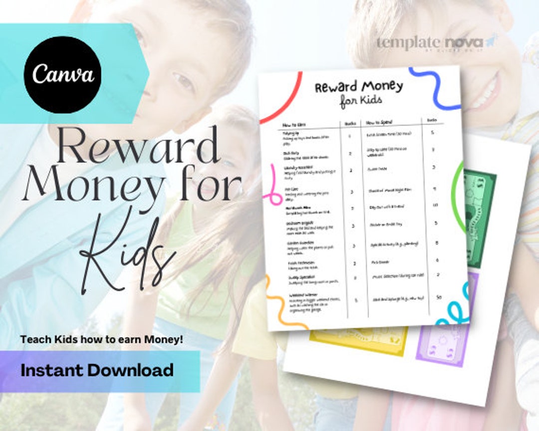 Reward Money for Kids Canva Template, Kids Rewards Sheet, Homeschool ...