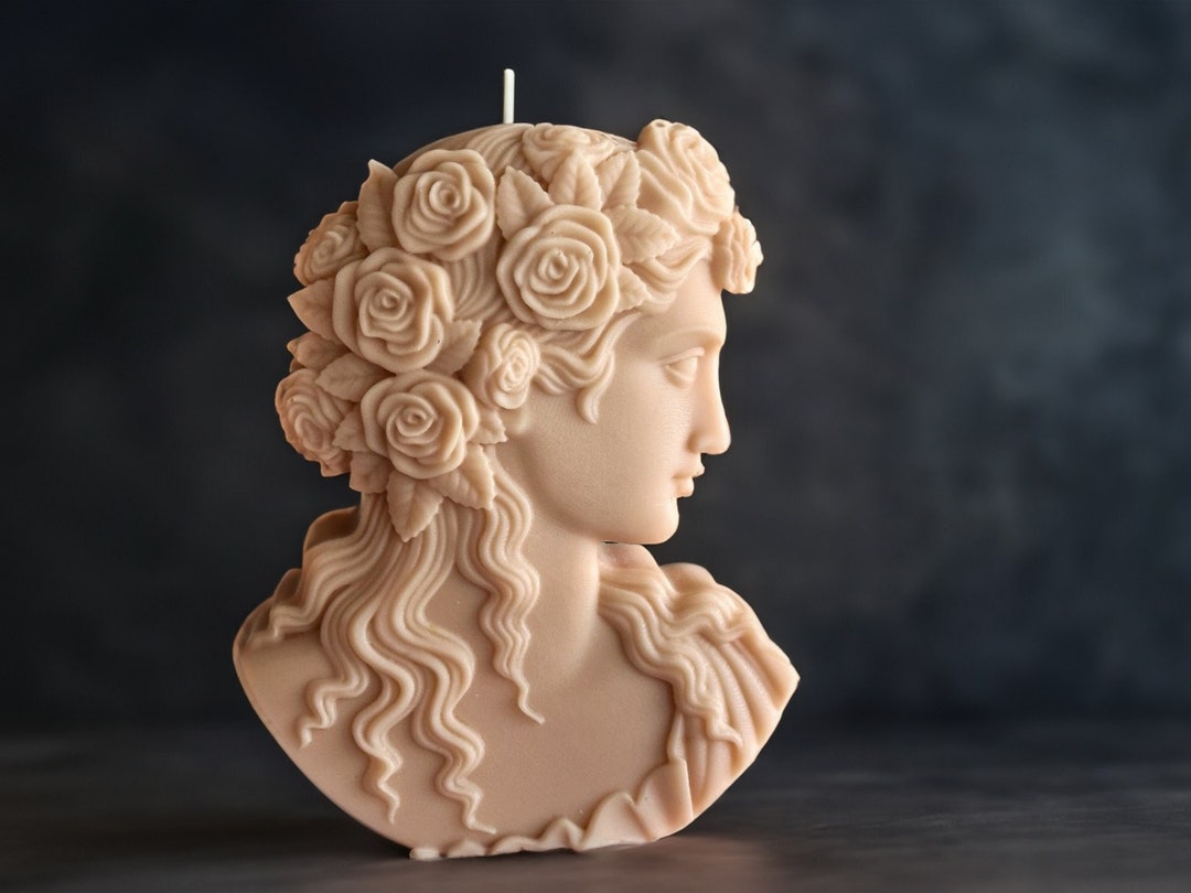 Elegant Goddess Bust Candle - Unique Decorative Sculptural Candle With ...