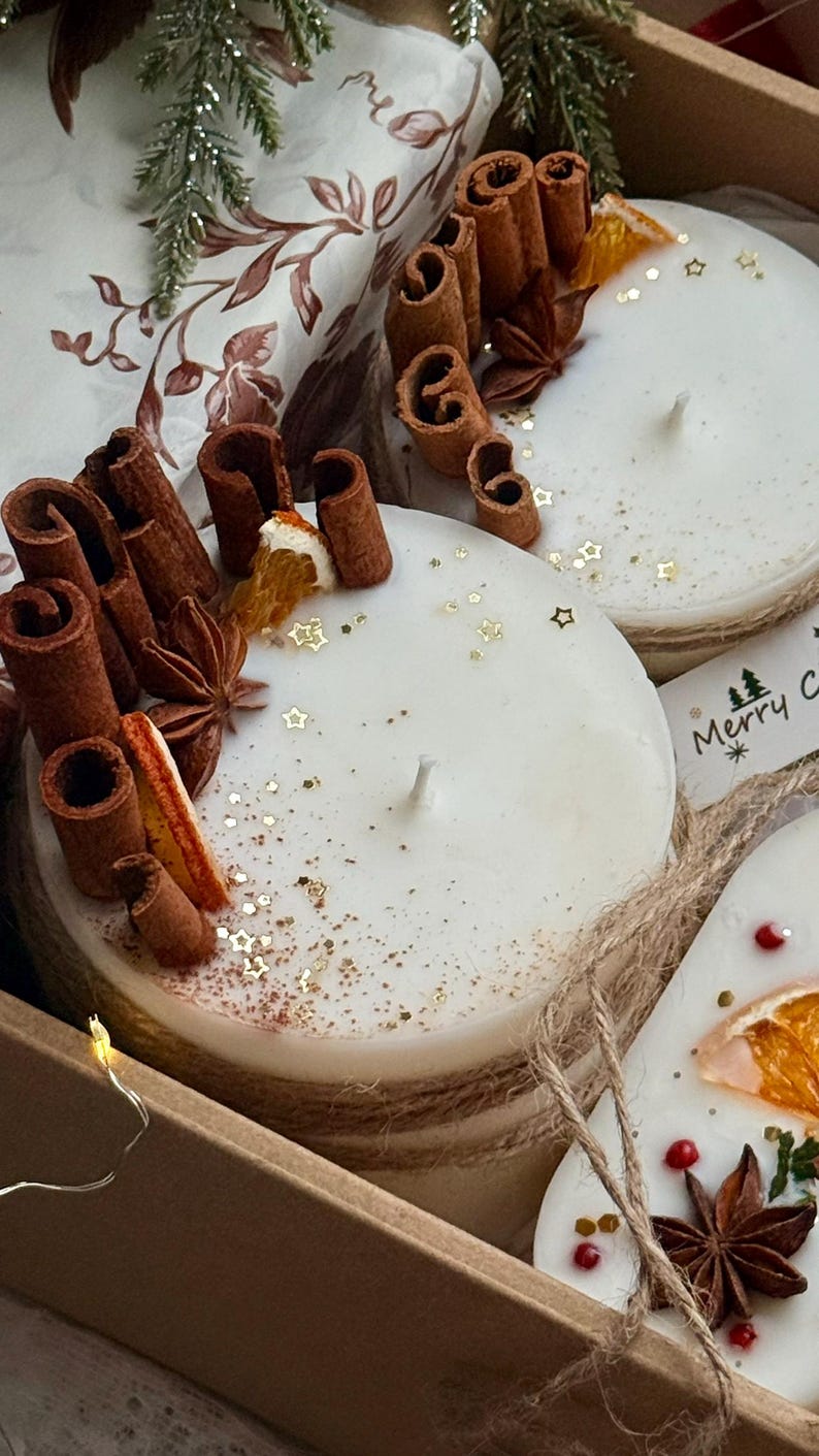 Cinnamon Soy Candle Gift Box: Holiday Cozy Present - Etsy