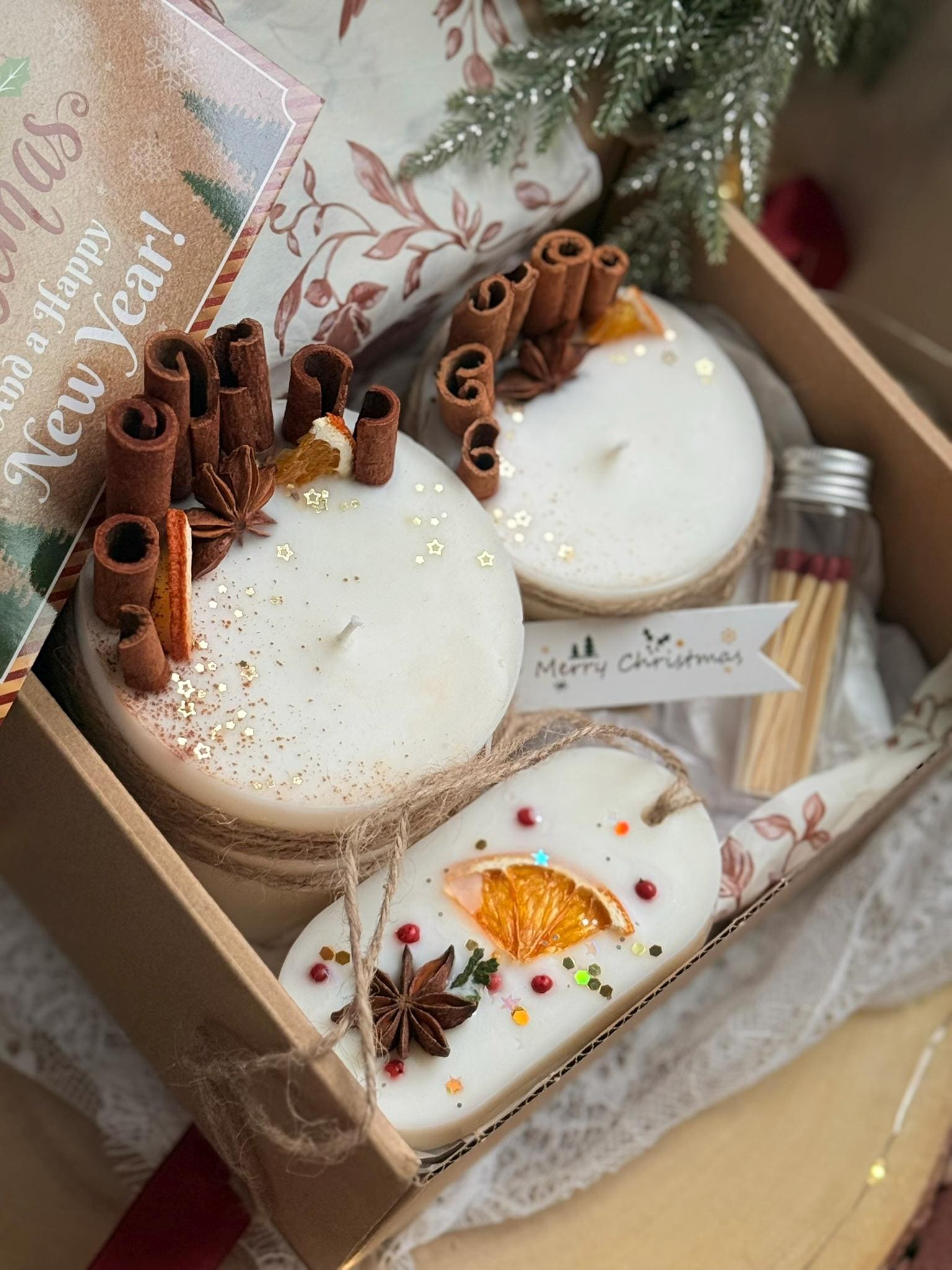 Cinnamon Soy Candle Gift Box: Holiday Cozy Present - Etsy